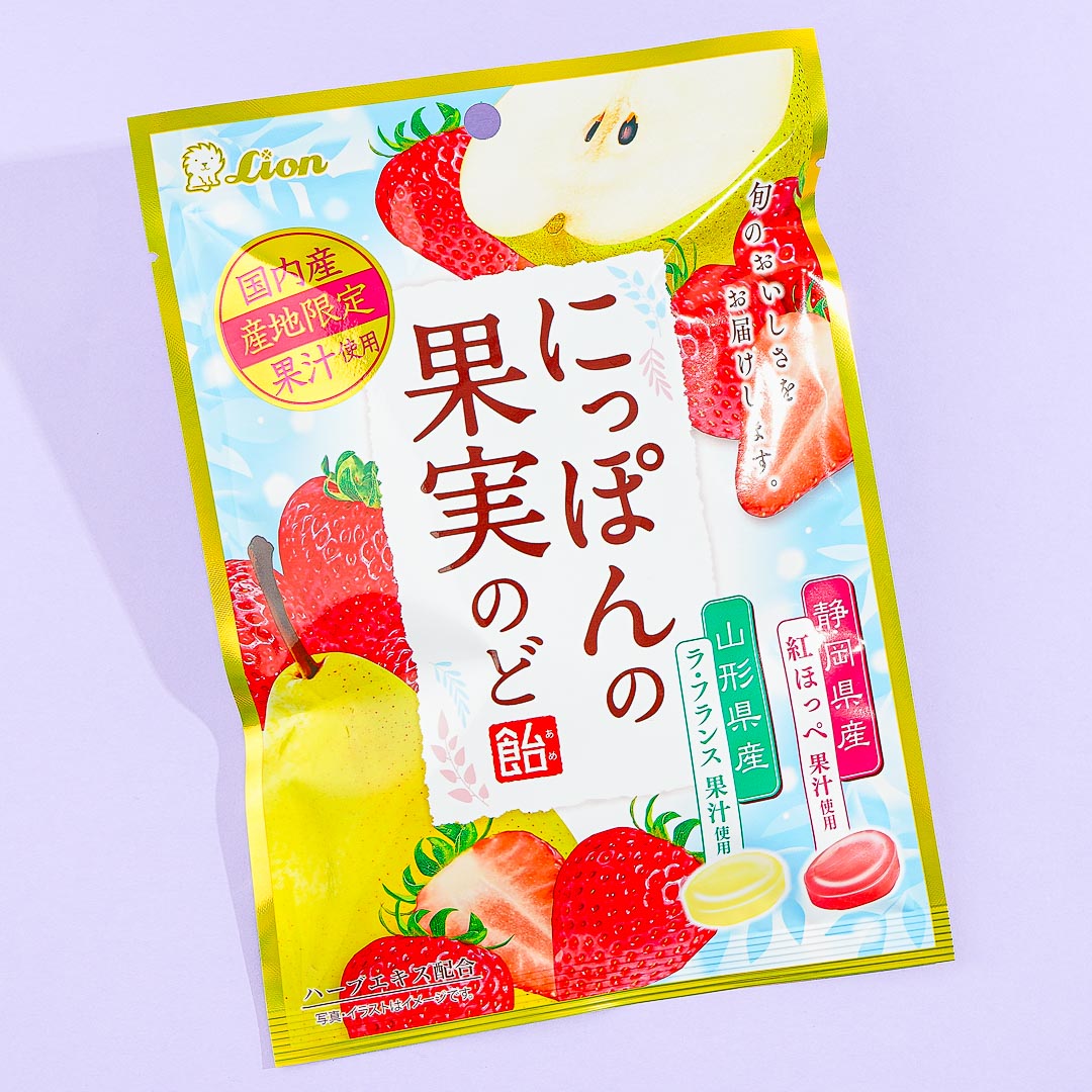 Lion Japanese Fruits Throat Lozenges - La France Pear & Beni Hoppe Str ...