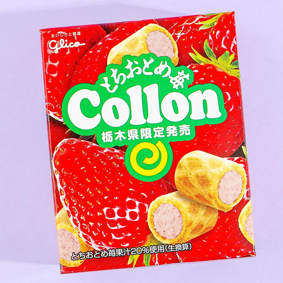 Glico Collon Biscuit Rolls -Tochigi Tochiotome Strawberry – Japan Candy ...