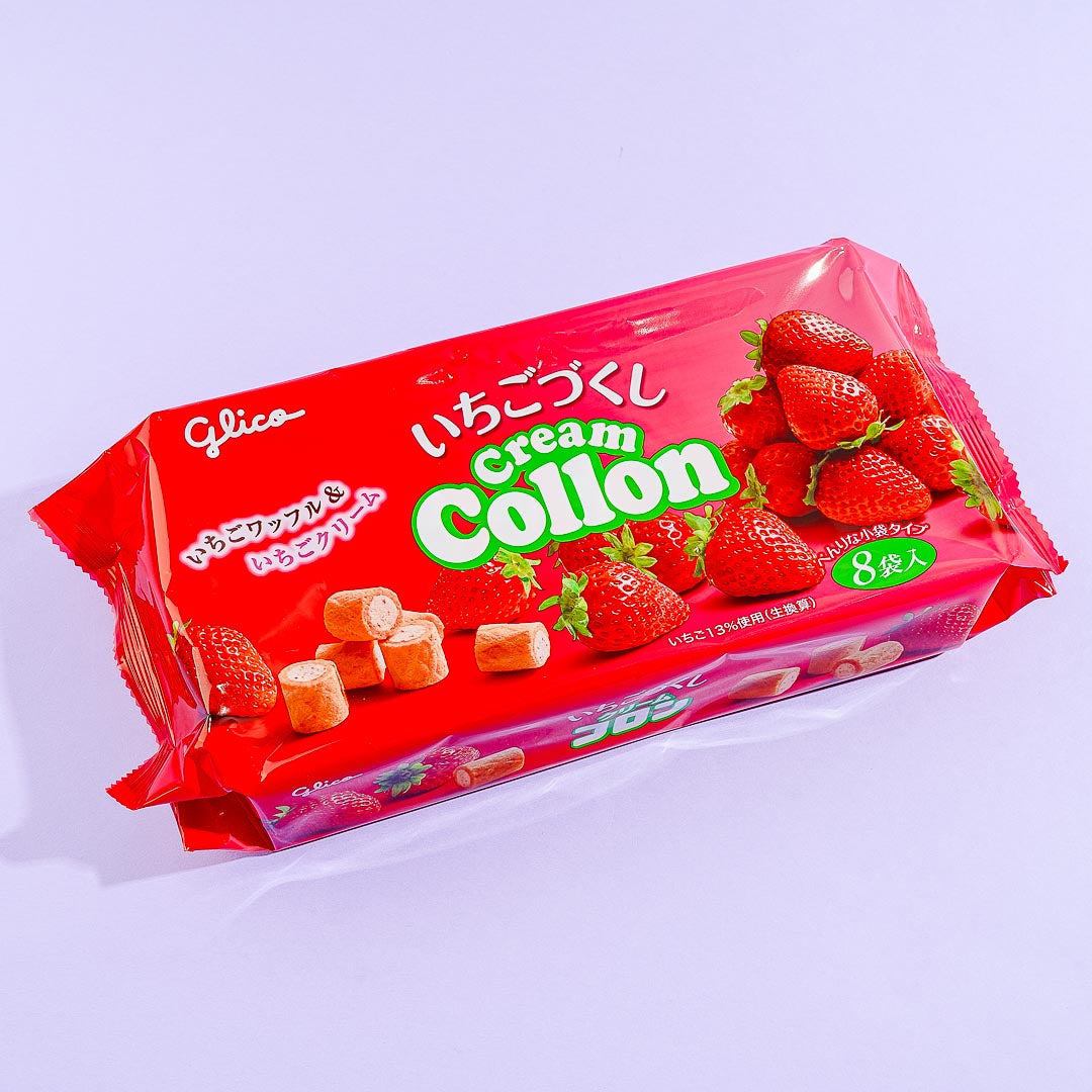 Glico Collon Biscuit Roll Family Pack - Strawberry – Japan Candy Store