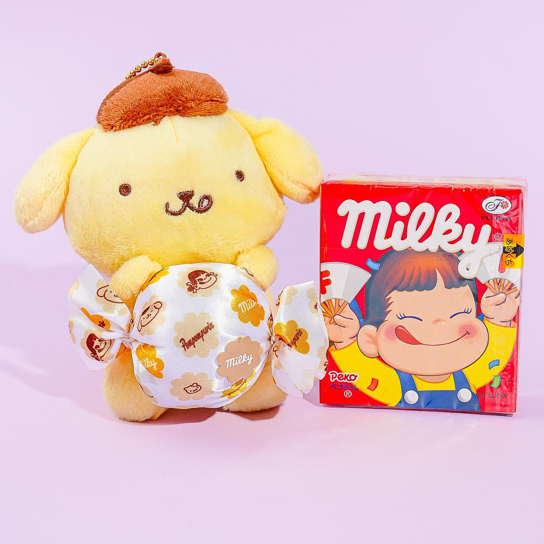 Pompompurin Candy Plush Charm & Milky Candy Set – Japan Candy Store