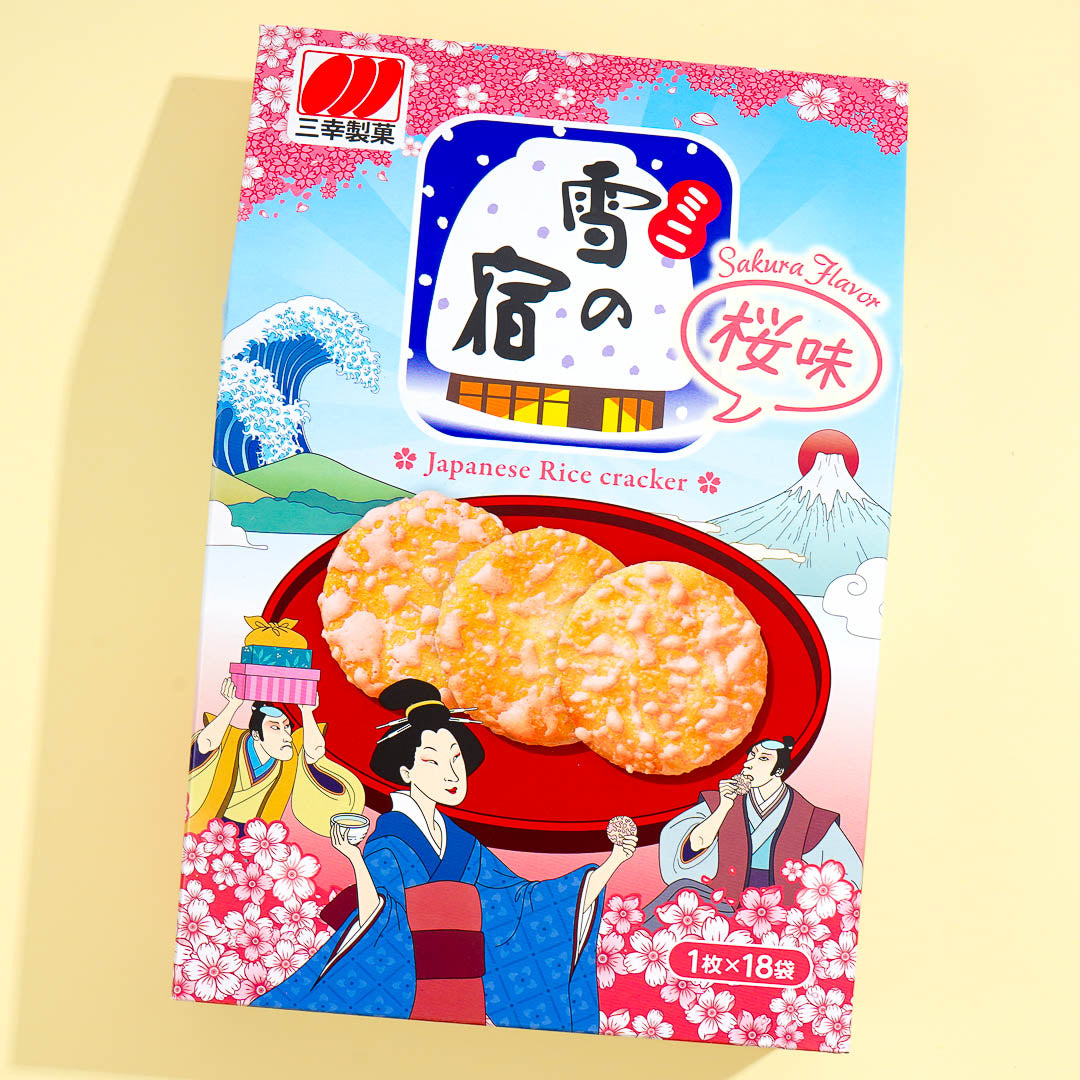 Sanko Yuki no Yado Rice Crackers - Sakura – Japan Candy Store