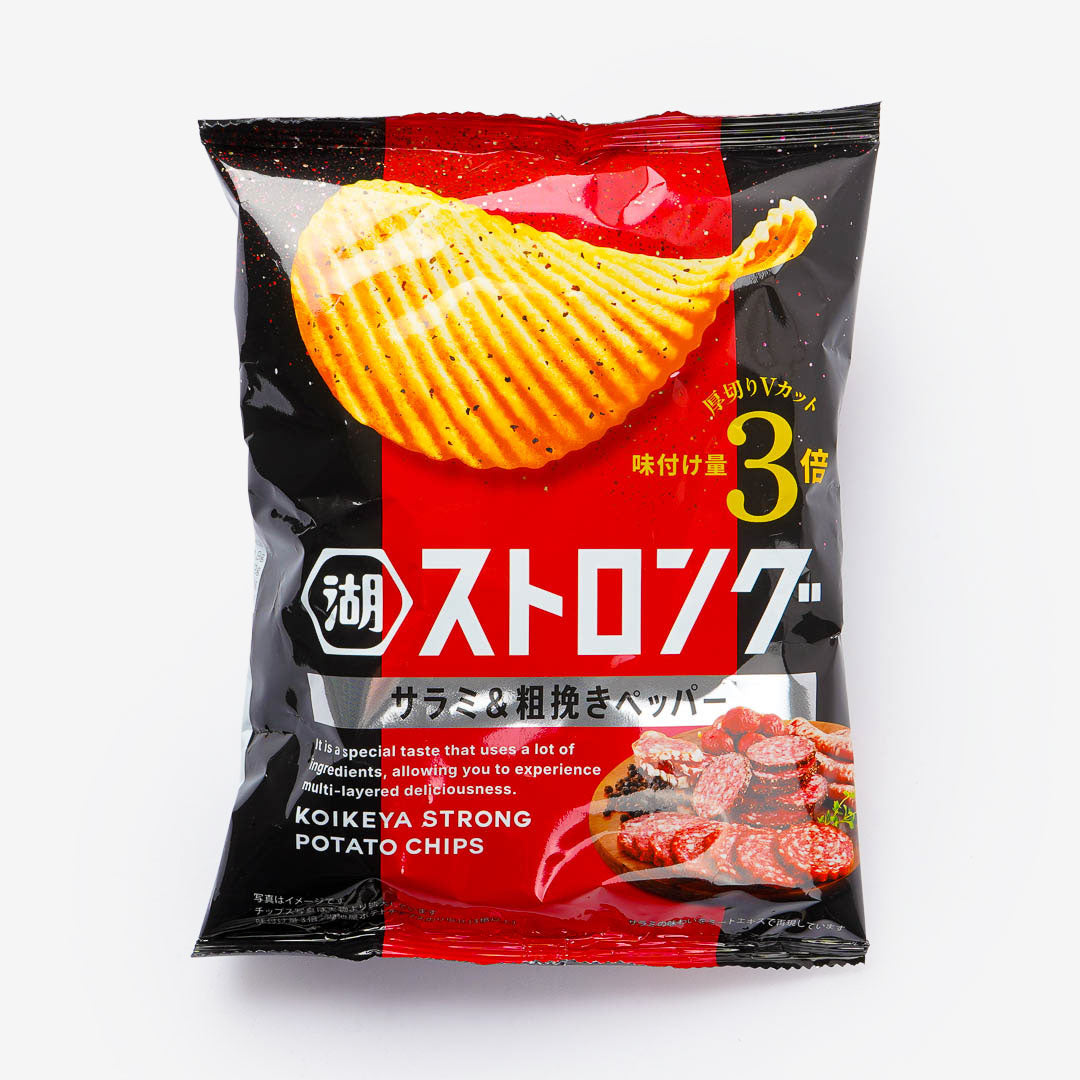 Koikeya Strong Potato Chips - Salami & Course Ground Peppper – Japan ...