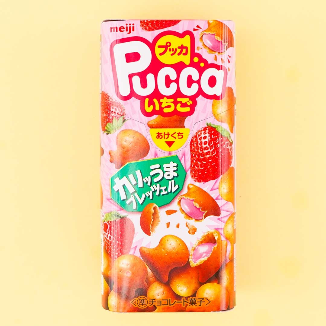 Meiji Pucca Biscuits - Strawberry Chocolate – Japan Candy Store