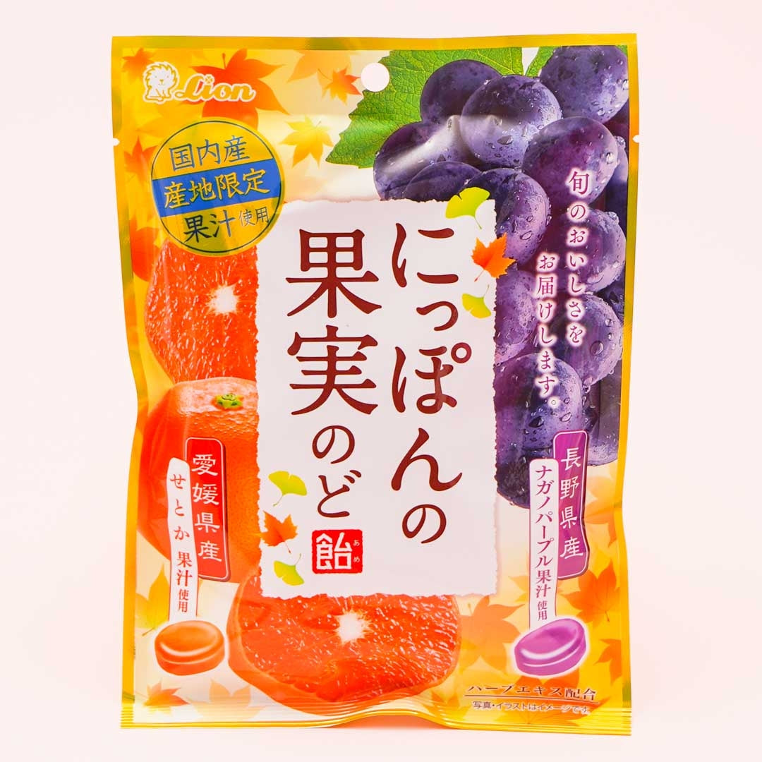 Lion Japanese Fruits Throat Lozenges - Setoka & Nagano Purple Grapes ...